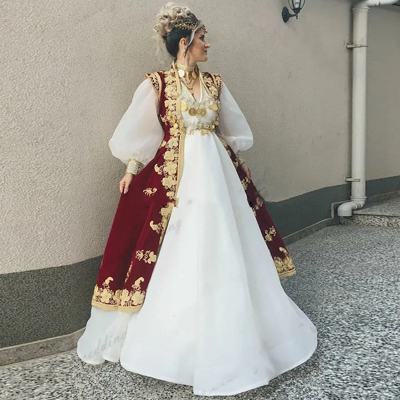 Velvet Traditional Kosovo Albanian Caftan Evening Dress With Burgndy ...