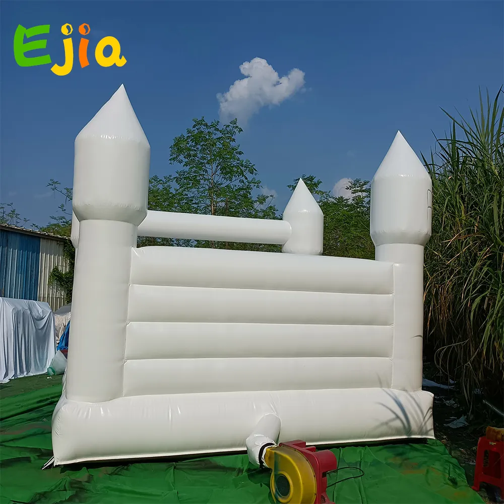 Elegant White Inflatable Wedding Bounce House - PVC Jumper Castle for ...