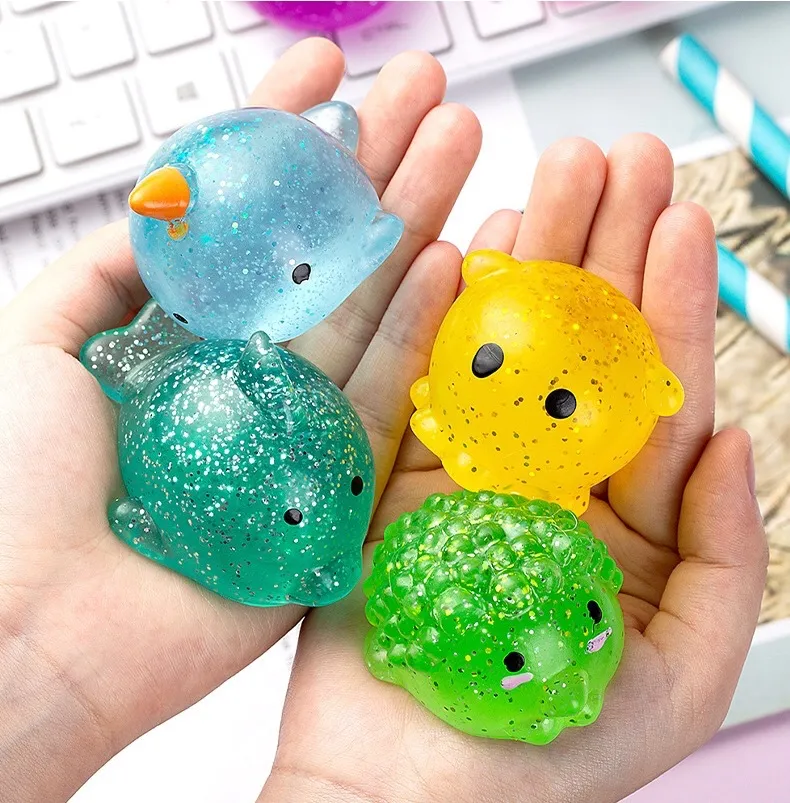 Fidget Mochi Squishy Toys Gold Big Size Blitter Powder Fun Tove Anoft ...