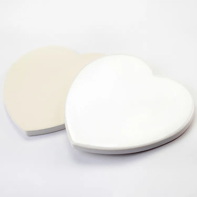 Pads Heart Shape Sublimation Blank Heat Transfer DIY Ceramic Coaster ...
