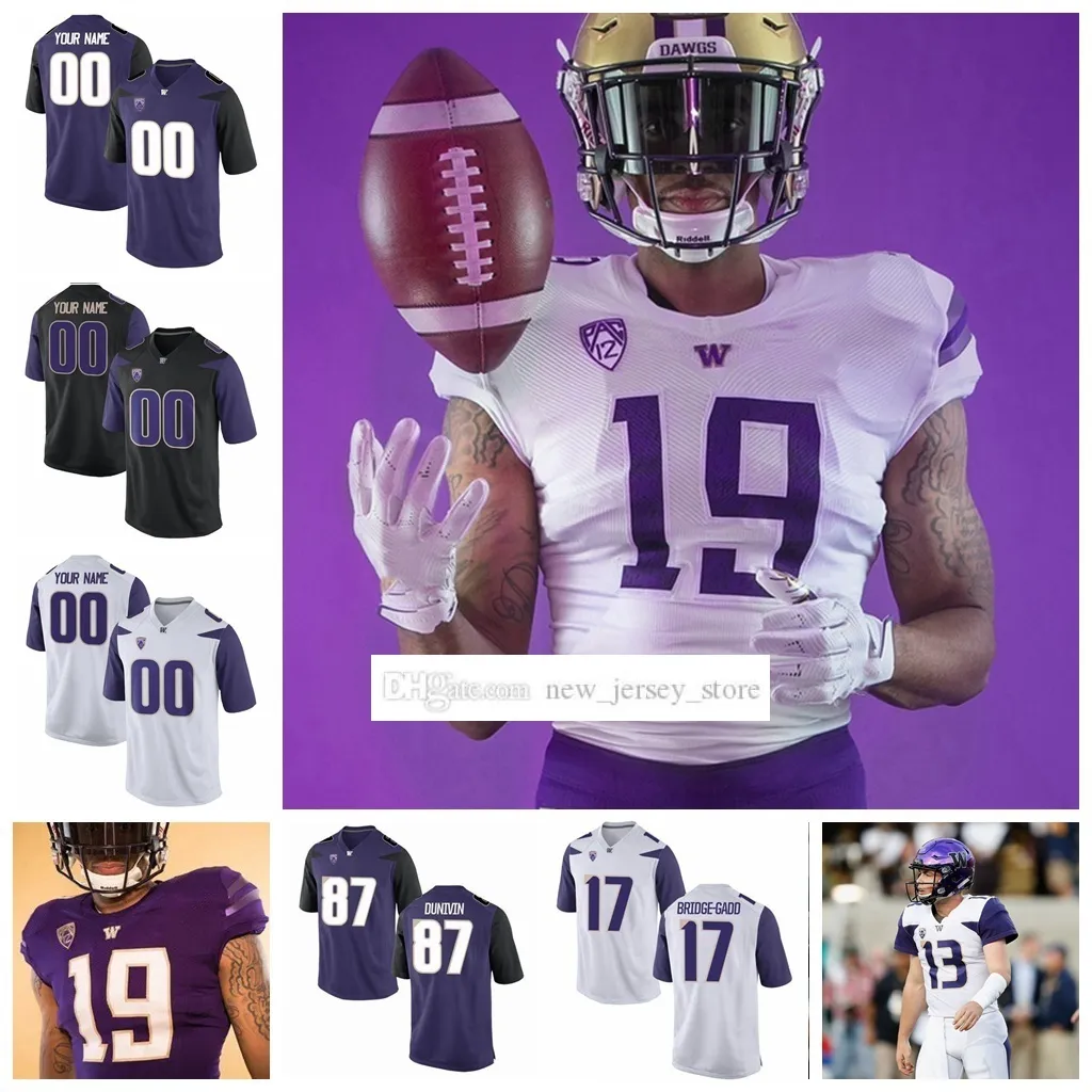 Custom S 6XL NCAA Washington College Huskies Football Jerseys 29 Julius ...