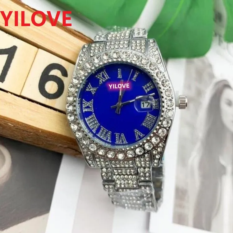 Luxury Roman Bling Hip Hop Full Iced Out Watch With Rhinestone Diamonds ...