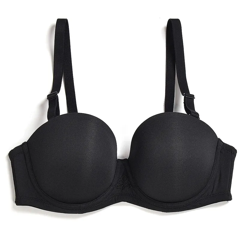 Push Up Bra - Underwire Support, Black Bras for Women, B-H Cup Sizes 32 ...