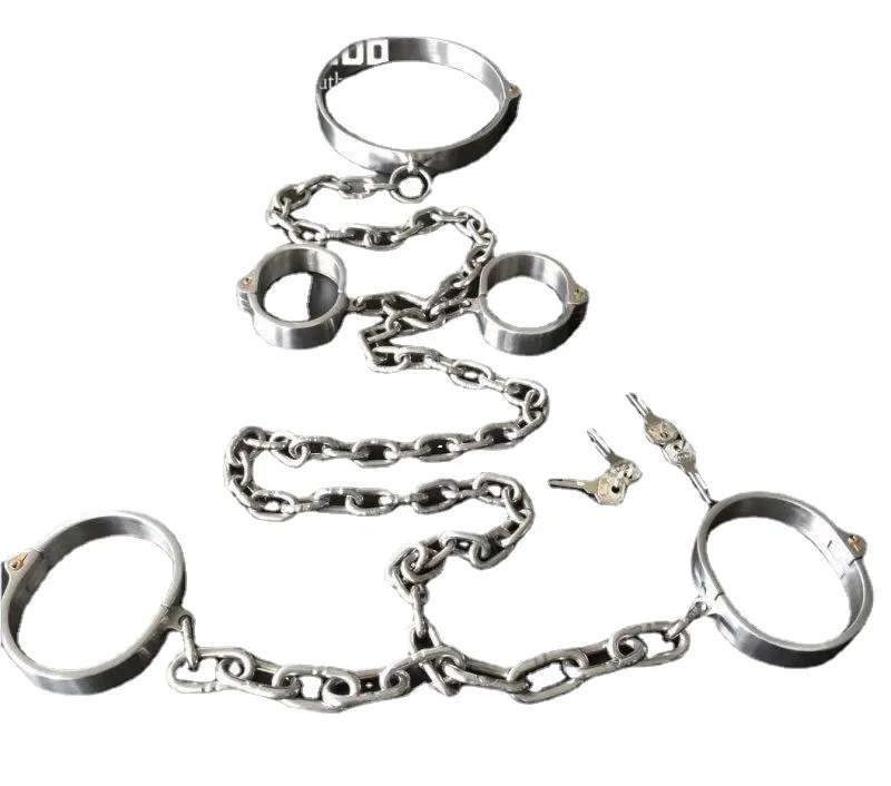 Siamese Stainless Steel Heavy Duty Bondage Pieces With Collar, Wrist ...