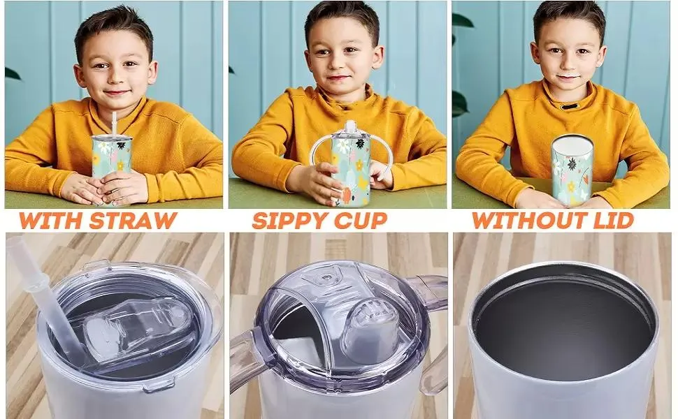 Stainless Steel Insulated Sippy Cup With Handles 12oz Double Wall ...