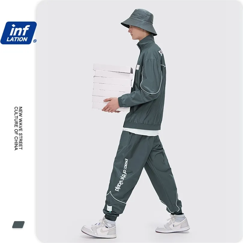 INFLATION Windbreaker Suit Tracksuit 2020 Autumn Two Piece Outfit ...