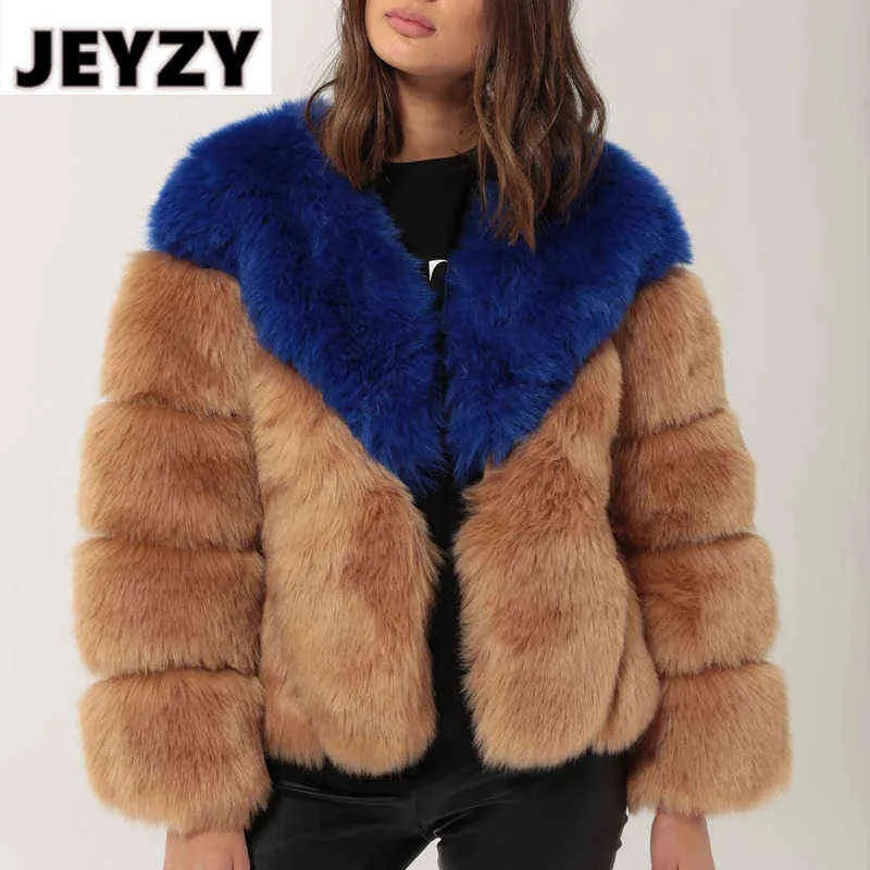 Luxury Winter Faux Fur Cropped Fur Coat For Women Thick, Warm, And Contrast Colors Cozy Overcoat ...