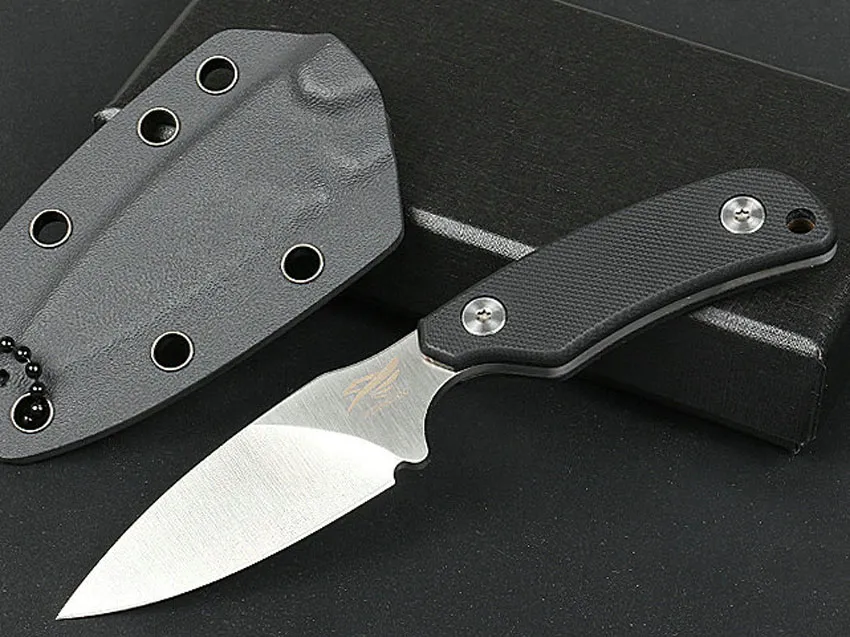 Small Survival Fixed Blade Knife 7Cr13Mov Satin Blade Full Tang with ...