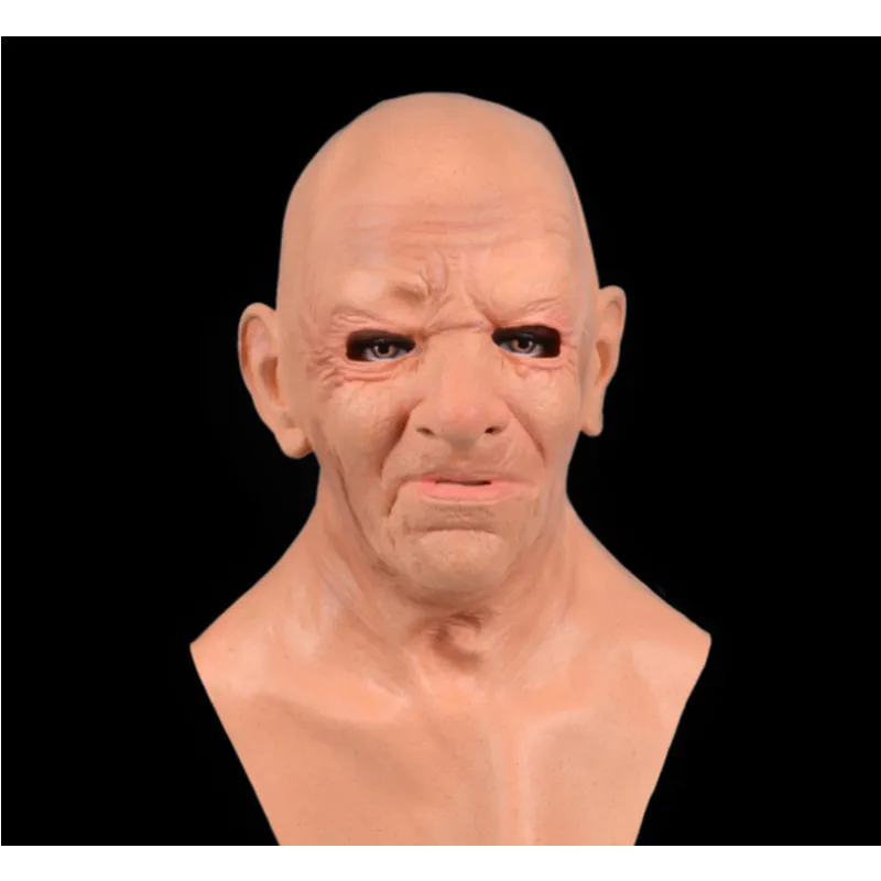 Realistic Full Head Latex Realistic Face Mask For Adults Bald, Scary ...