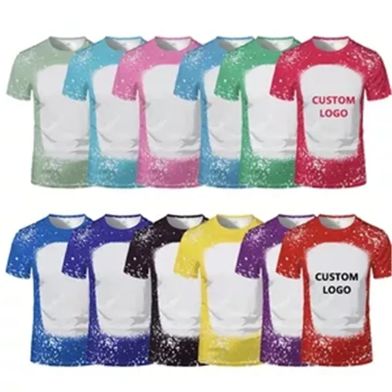 Wholesale Mens Polyester T-Shirts Sublimation Bleached Cotton Feel Crew ...