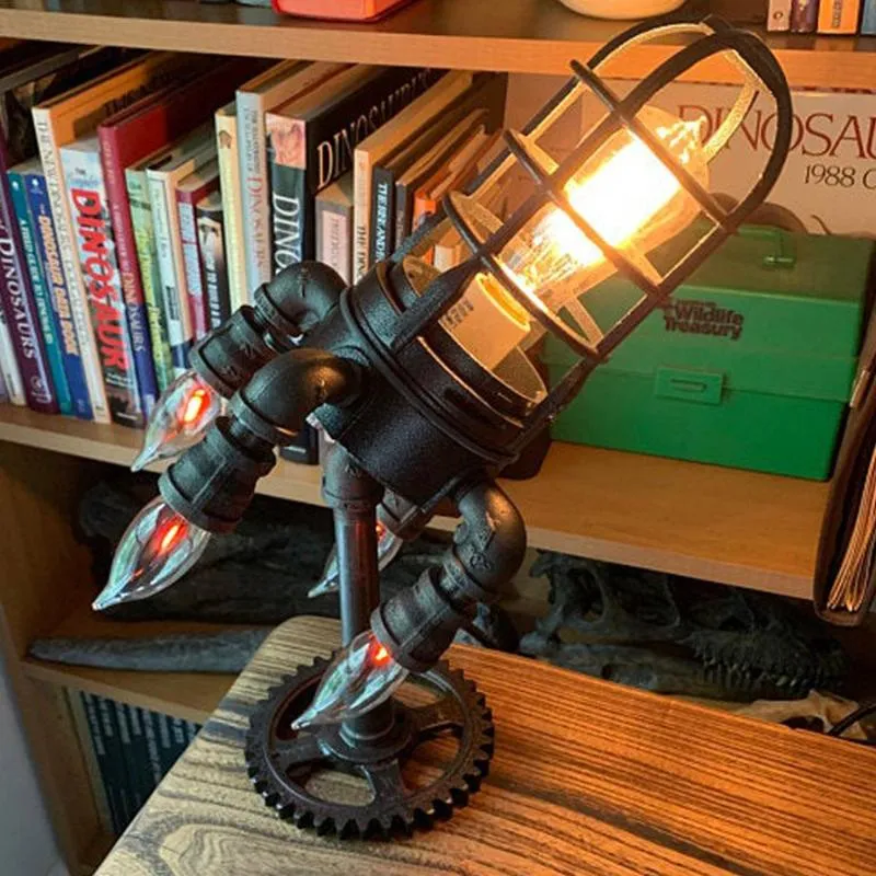 Vintage Rocket Lamp - Steampunk Style Flame Light, Cool LED Table Lamp ...