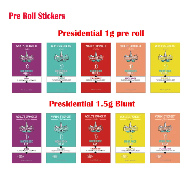 Custom Strain Labels For 1g And 1.5g Prerolls, Moon Rock Tube Sticker ...