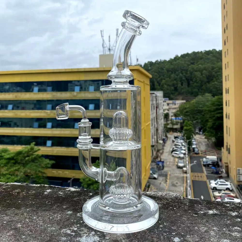 Wholesale 13 Inch Thick Crown Perc Glass Bong Hookah With Recycler ...