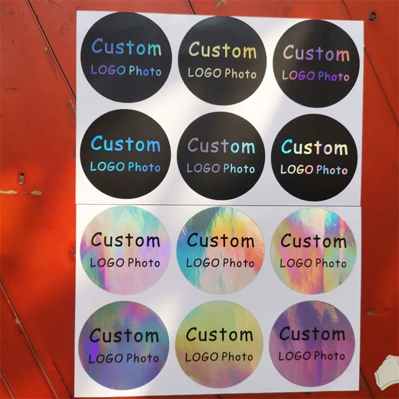 Custom Personalized Silver Laser Text Holographic PVC Stickers for ...
