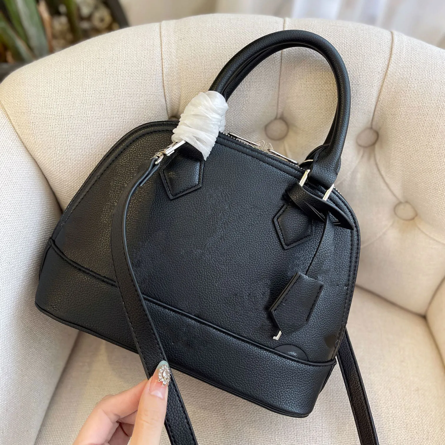 Alma BB Shell Bag Canvas Handbag Epi Leather Crossbody Luxurys Double ...