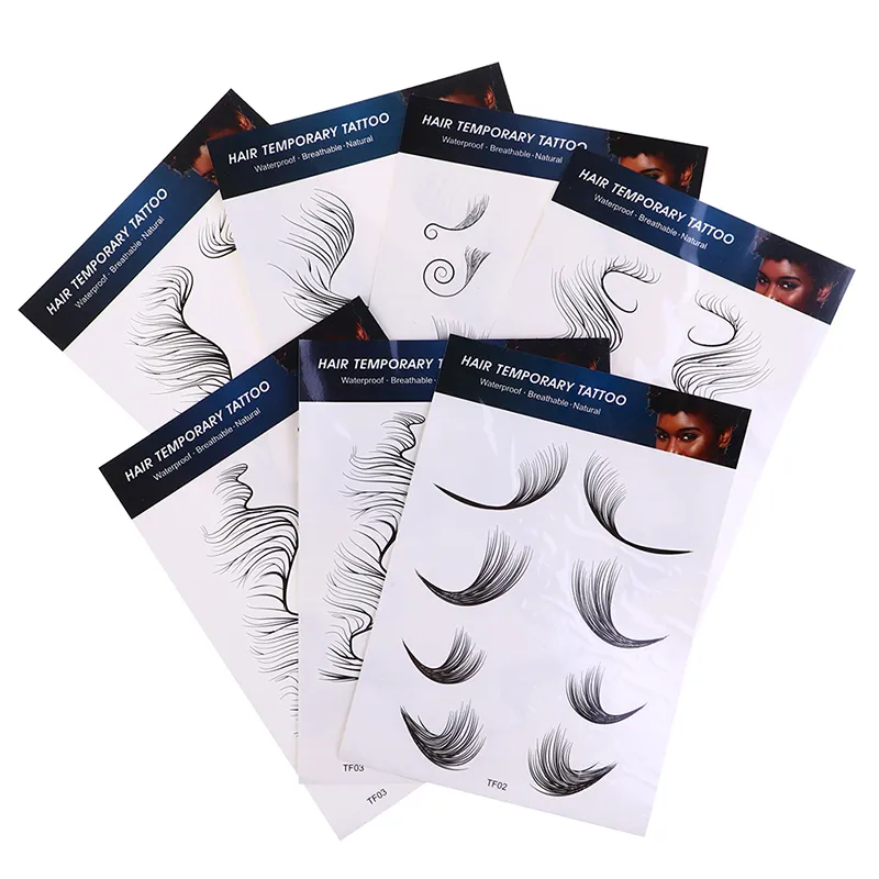 Baby Hair Edge Tattoo Stickers 6 Styles, Waterproof, Long Lasting ...