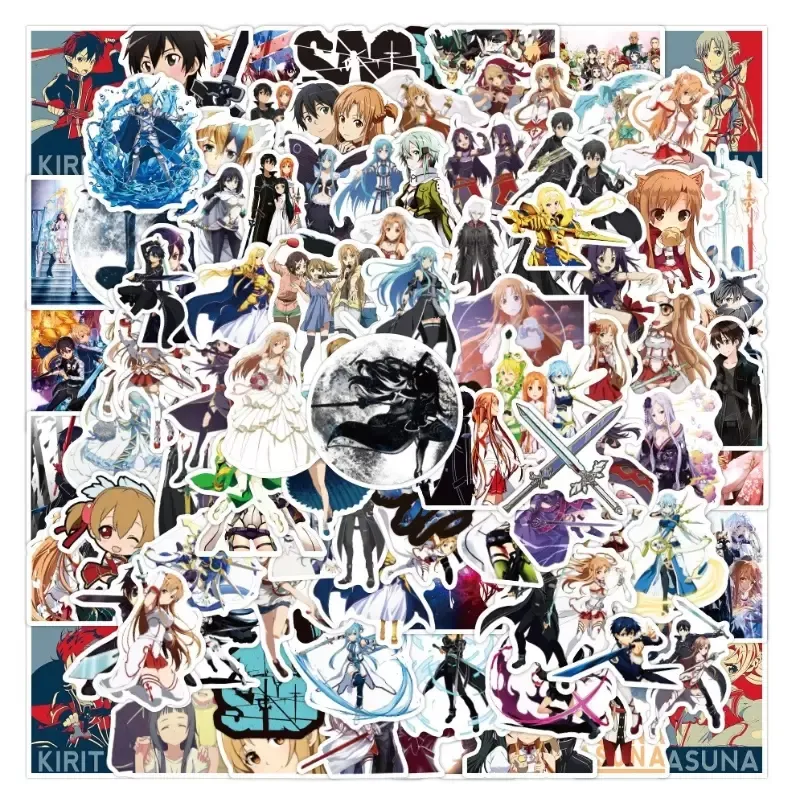 50 Classic Anime Sword Art Online Waifu Stickers SAO Graffiti Decals ...