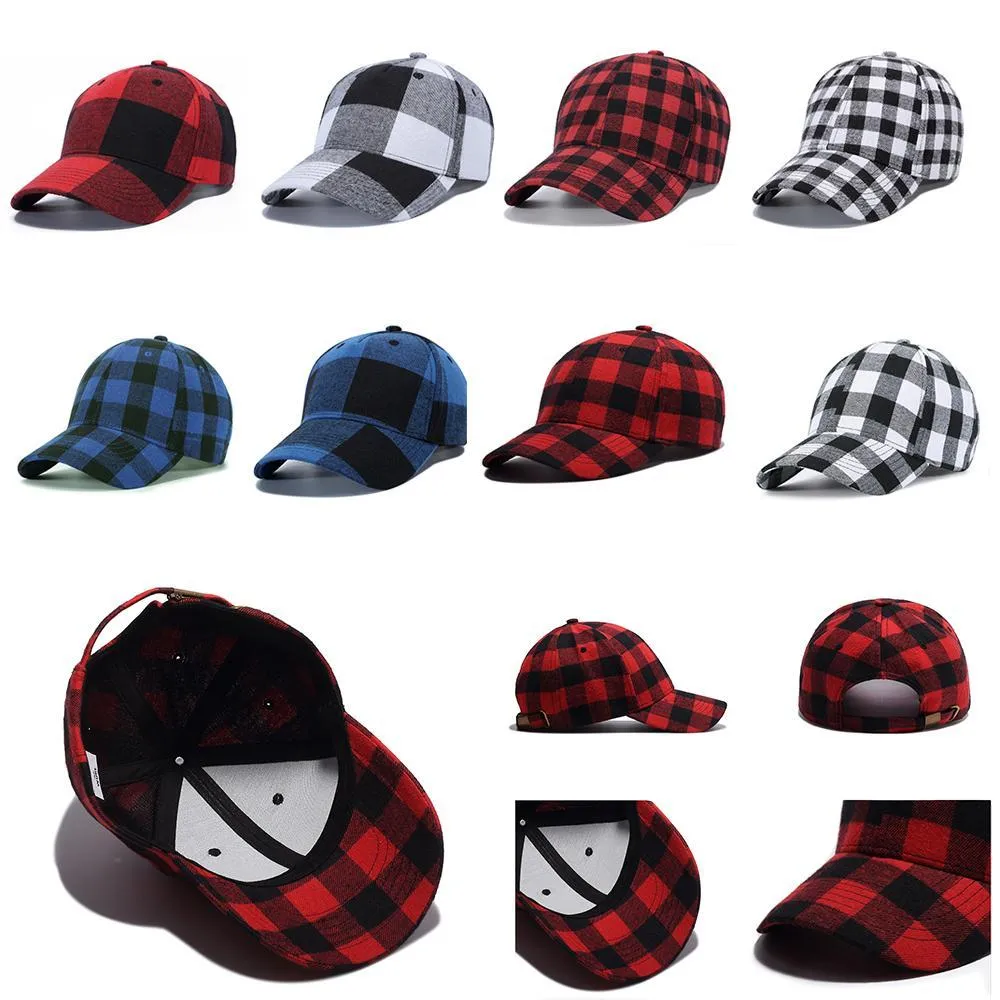 Red Buffalo Check Baseball Hats For Men With Red Plaid And Checkered ...