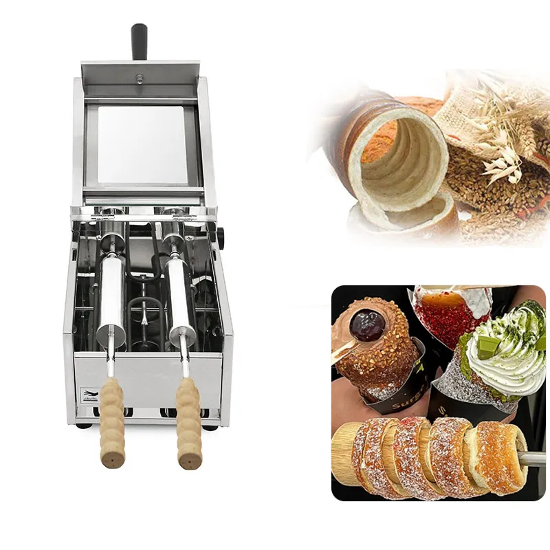 Electric Ice Cream Cone Maker, Mini Chimney Cake Roller Grill Oven ...