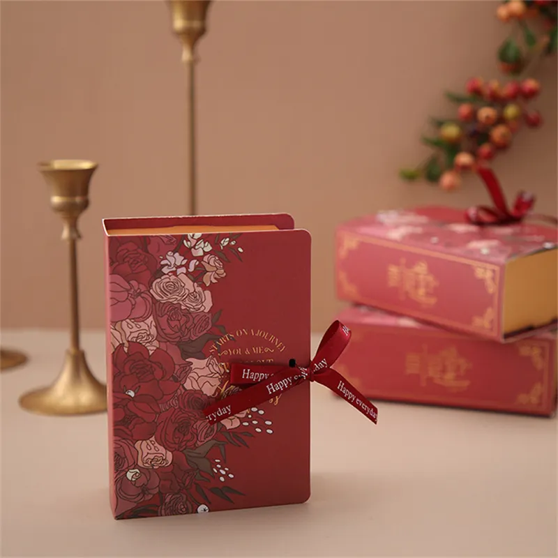 Creative Book Wedding Candy Chocolate Box Antiquity Magic Book Shape ...
