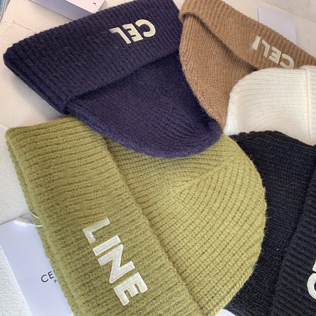 Designer Skull Caps For Women Warm Wool Knit Hat Casual Windproof ...