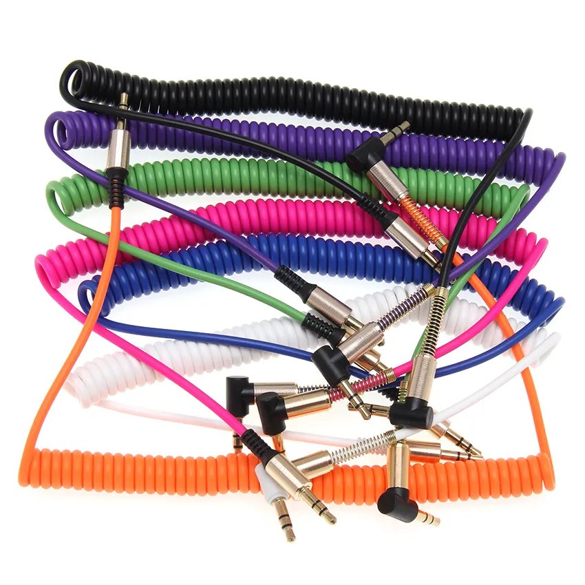 Male To Male 2m Jack Spring AUX Hathway Cable For Phone, PC, Car ...