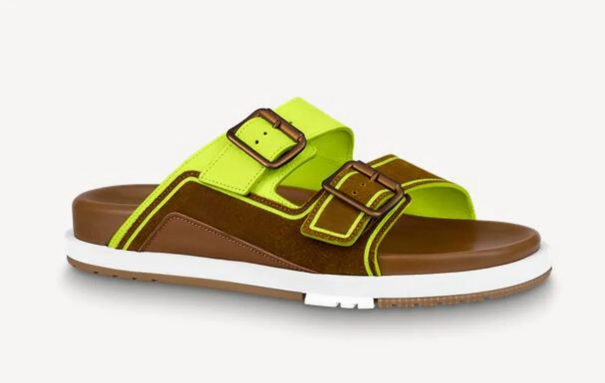Luxury Leather Mens Slide Sandals - Premium Comfort, Outdoor Fashion ...