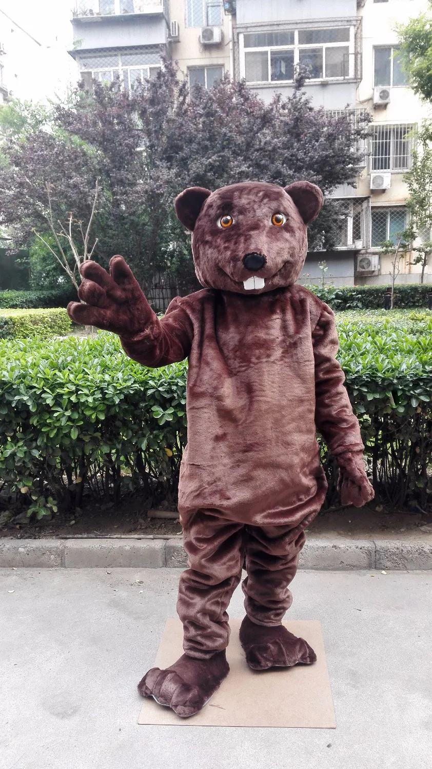 Custom Plush Beaver Sinocastor Castor Brown Bear Mascot Costume For ...