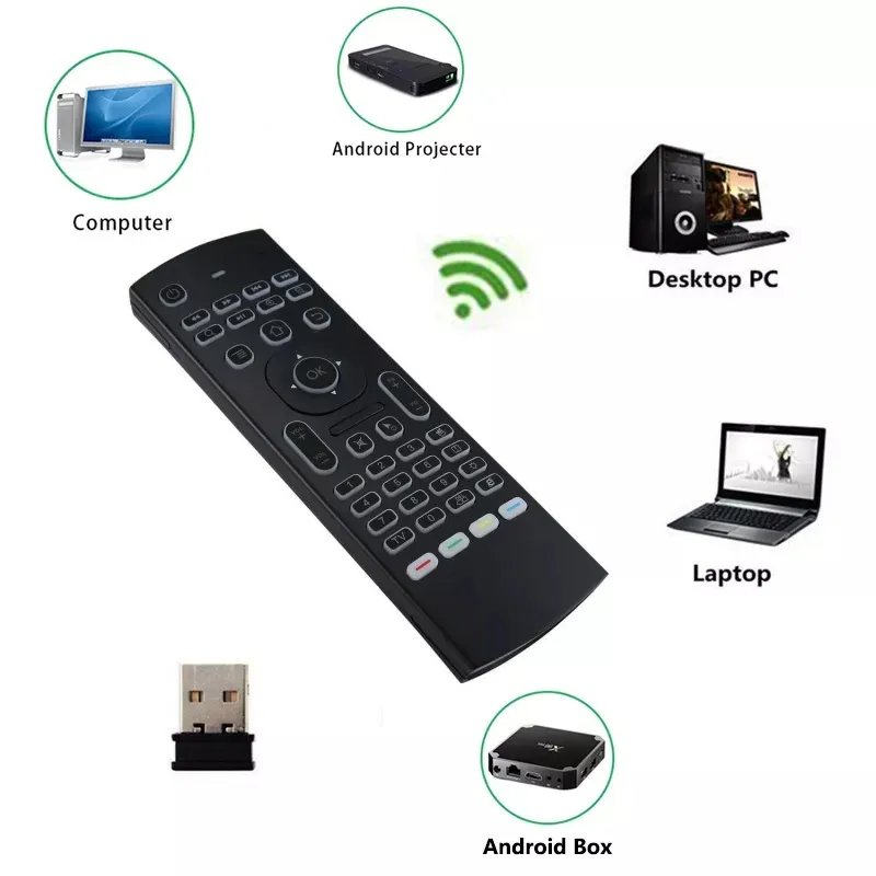 2.4G Wireless Remote Control Fly Air Mouse For Android TV Box Backlight ...