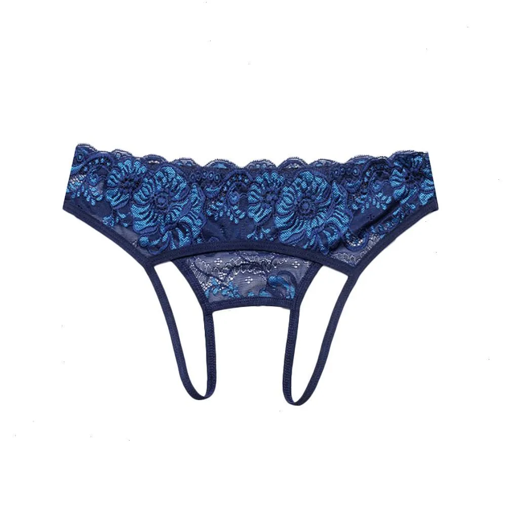 Women Sexy Opening Crotch Panties Low Waist Lace Crotchless Thongs For