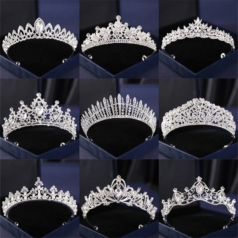 Tiara Bridal: Silver Crystal Crowns And Tiaras Baroque Style Headpiece ...