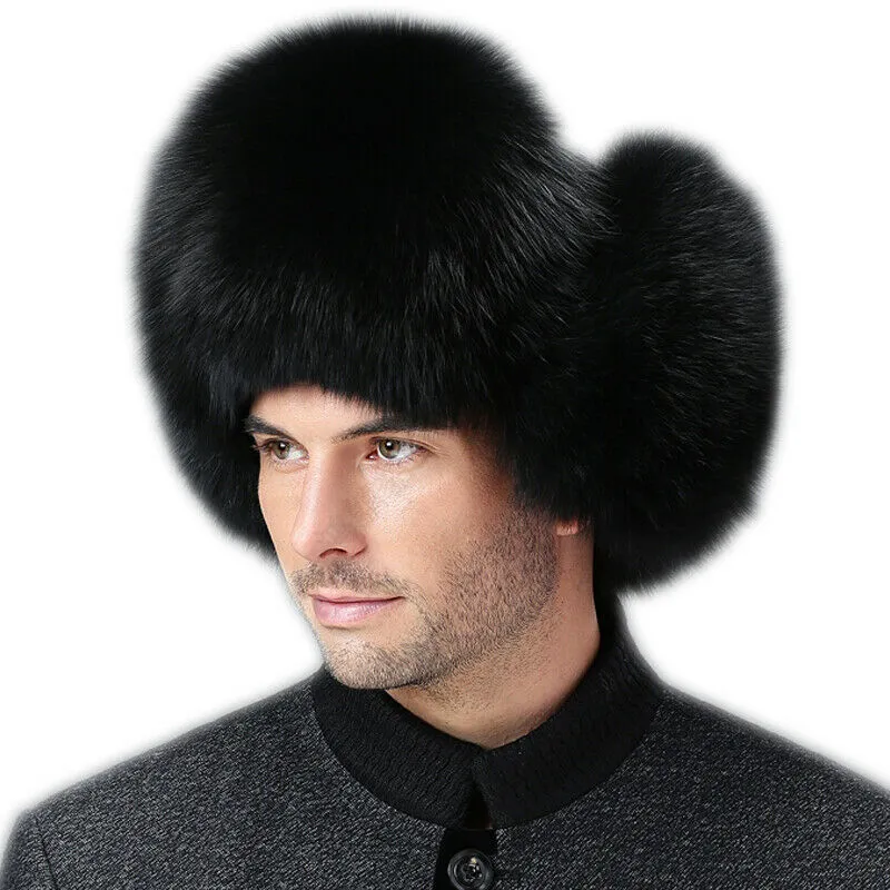 Premium Real Fox Fur Ushanka Hat - Large Winter Sheepskin Cap, Shop Now ...
