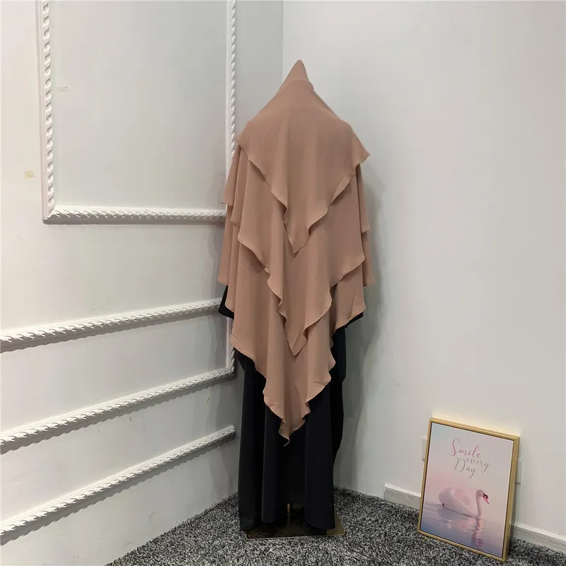 Three Layer Ruffles Muslim Khimar Hijab With Elastic... From You05, $22 ...