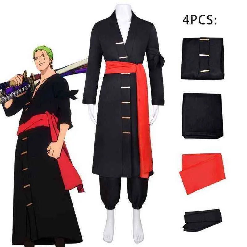 One Piece Roronoa Zoro Cosplay Costume Pirate Hunter Wano Land Zoro ...