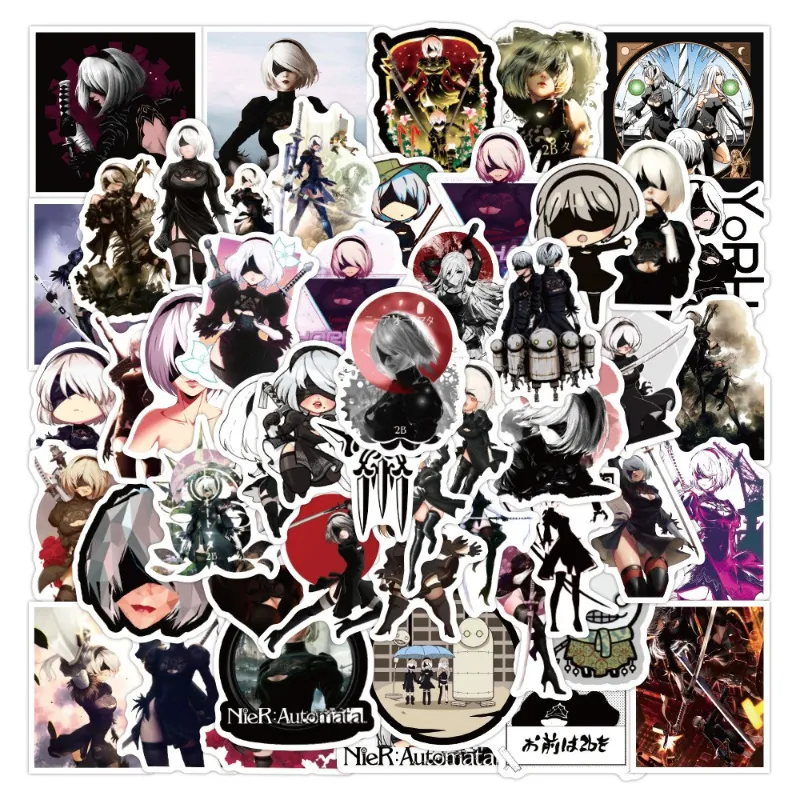 Cartoon Sci Fi Game Stickers Nier Automata Graffiti Decals For Laptop ...