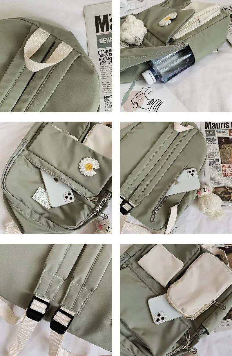 Pink Book Bags For Girls Lightweight Student Backpack With Multiple ...