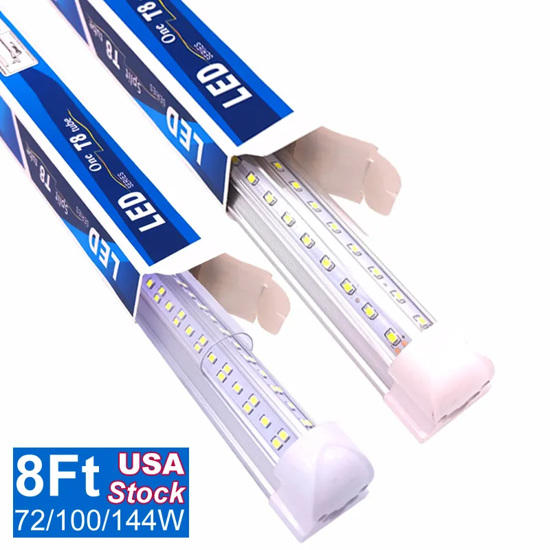 CRESTECH168 Integrated T8 Tube 8ft Led Shop Lights V Shaped 6 Row 72W ...