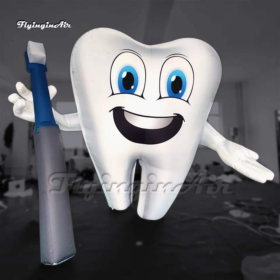 Inflatable Tooth Model: 2m/6.6ft White Cartoon Teeth Figure Dentist ...