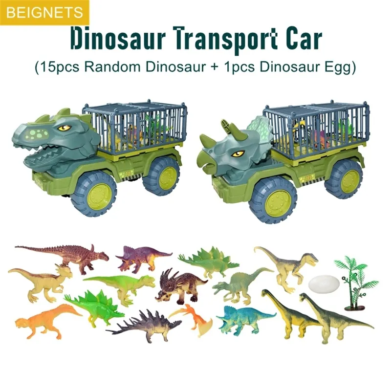 Dinosaurs Transport Car Toy With 15 Dinosaur Truck Toy Pull Back ...