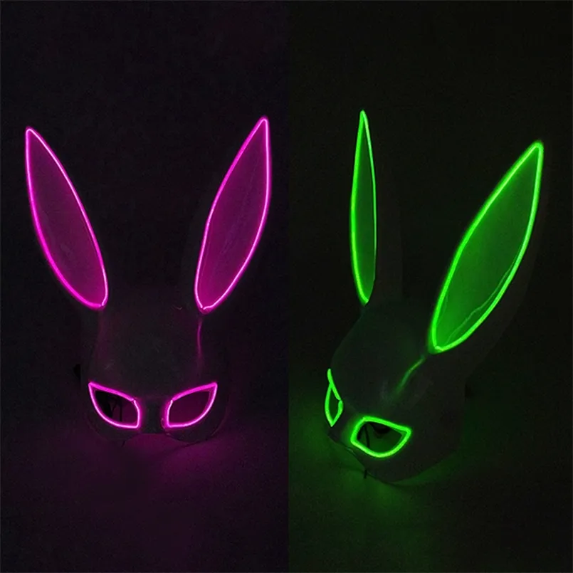 LED Bunny Mask - Light Up Rabbit Mask for Women, Sexy Costume Mask for ...