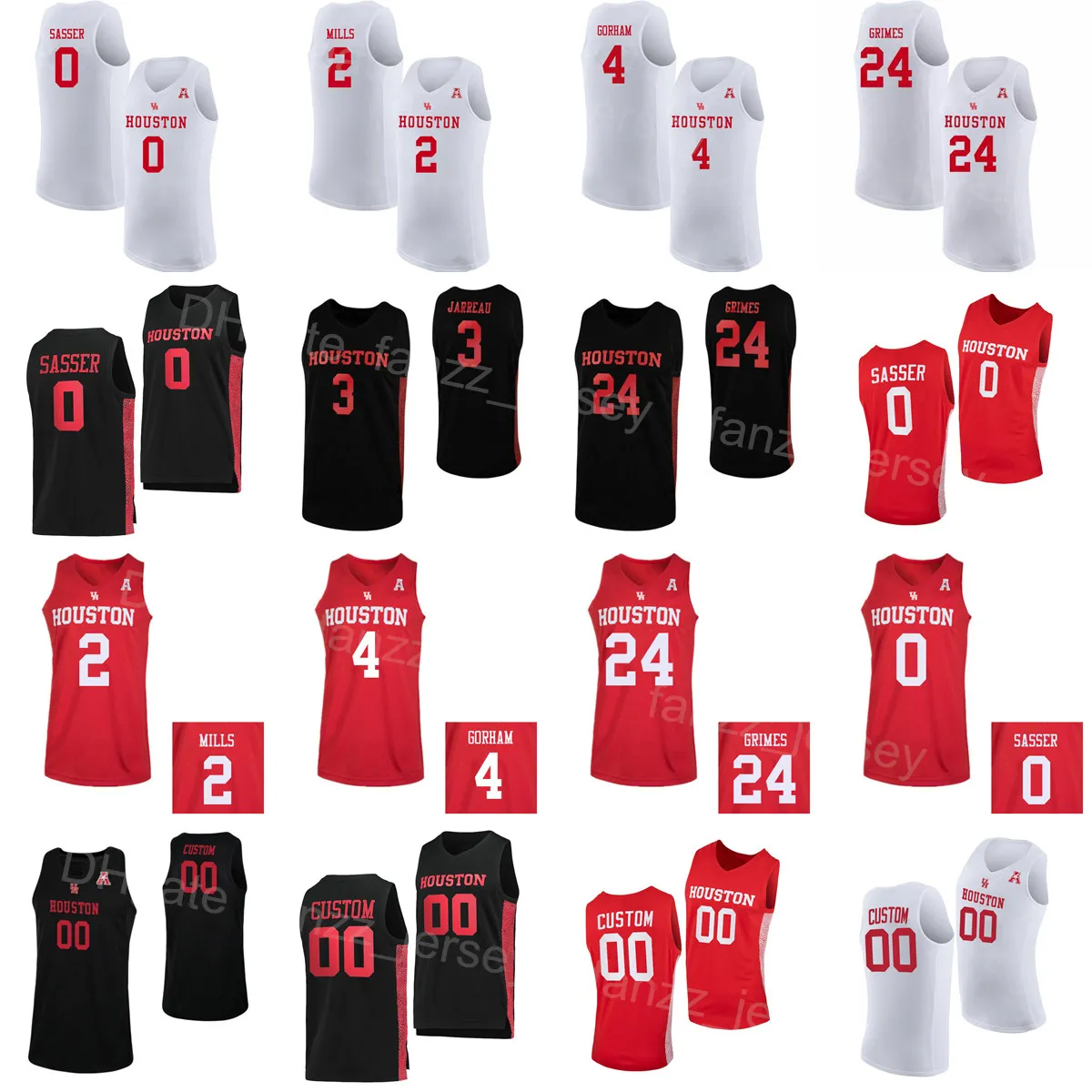 NCAA Houston Cougars College Basketball 24 Quentin Grimes Jersey ...