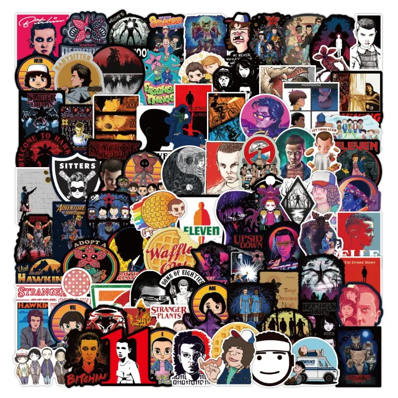 Stranger Things Stickers Cartoon Skateboard Laptop Snowboard Motorcycle ...