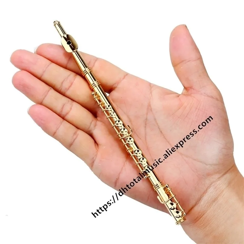 Dh Miniature Flute Model Mini Musical Instrument Dollhouse Accessories ...