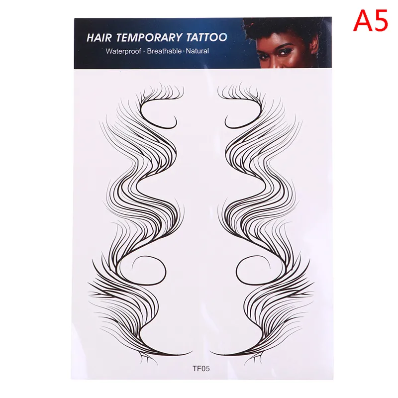 6 Styles Baby Hair Edge Tattoo Stickers Waterproof Hairline Temporary ...