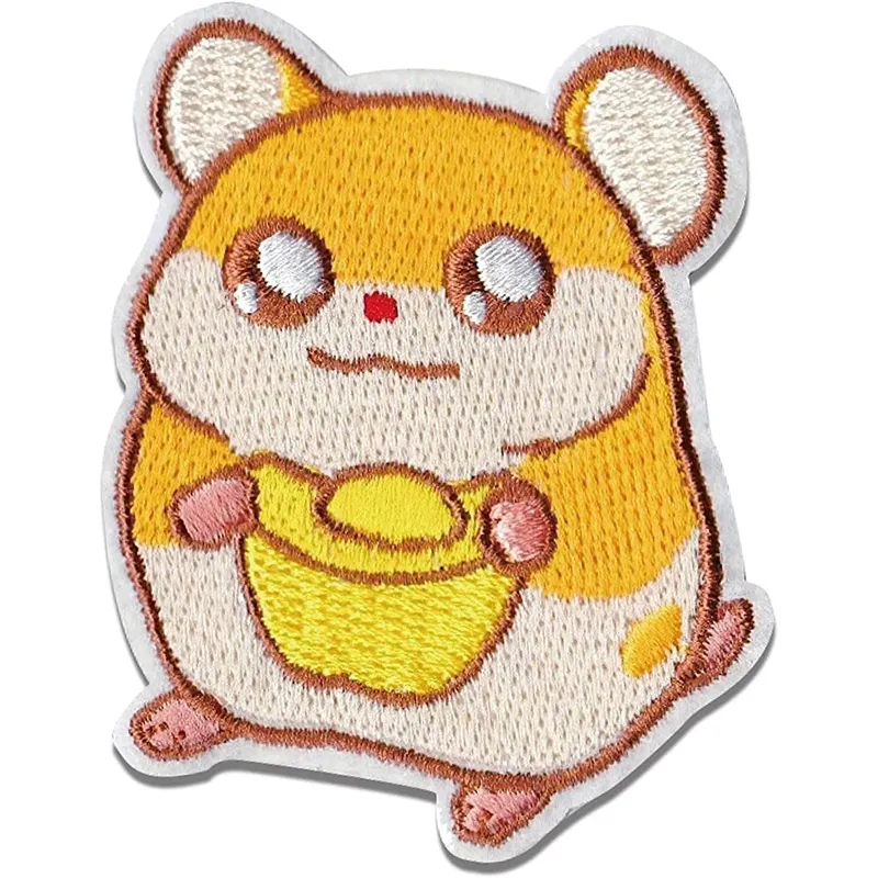 Cute Cartoon Hamster Iron-On Patches: Sew On, Embroidered Appliques for ...