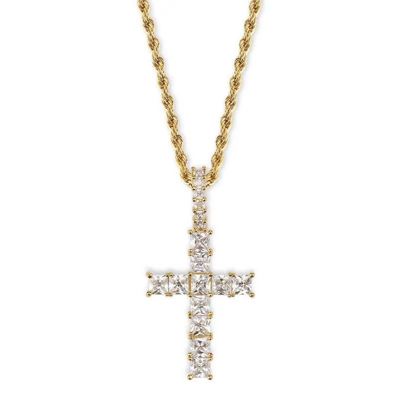 Vintage Lab Diamond Cross Mens Diamond Cross Pendant Fully Iced Out Hip ...