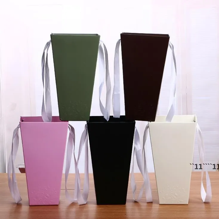 New Portable Bouquet Boxes for Gifts, Flower Shop Popcorn Bucket Flower ...