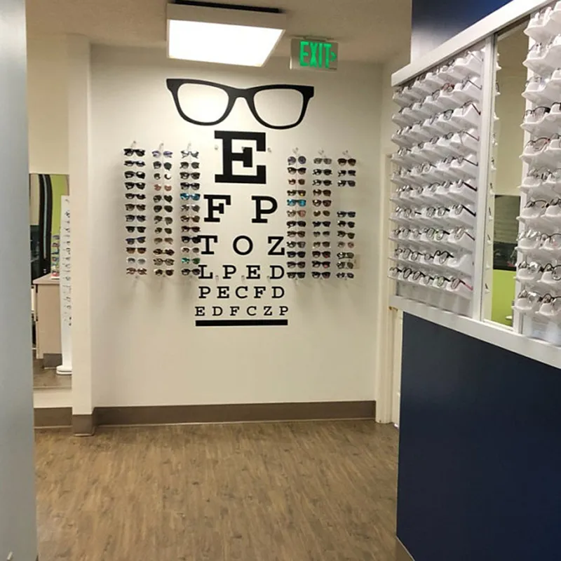 Large Glasses Eye Chart Wall Sticker Optical Window Decal Vinyl For ...