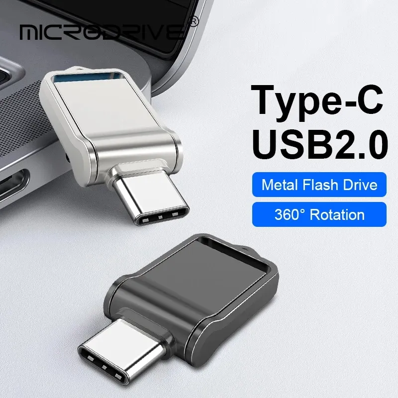 Super Mini Metal OTG Type C Pen Drive Usb Memory Stick 16GB 32GB 8GB ...