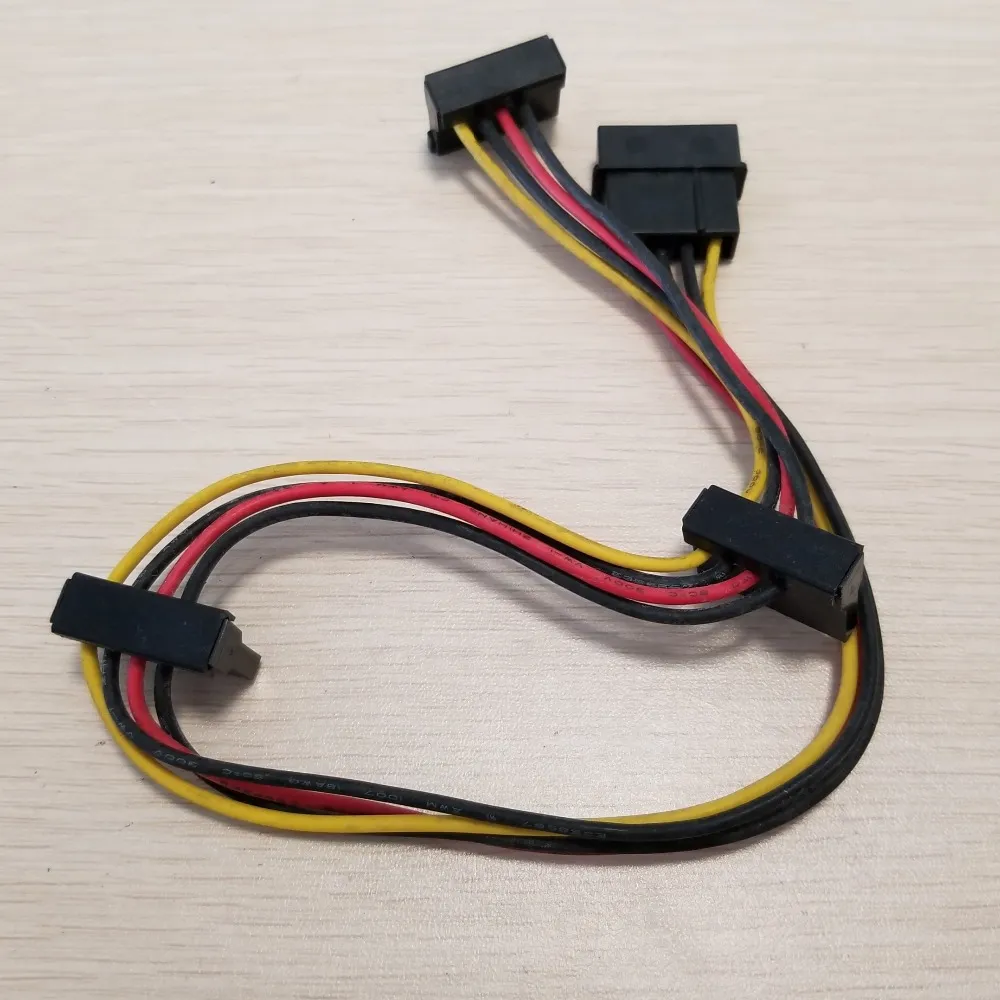 4 Pin IDE Molex To 3 Port SATA Power Extension Cable For HDD SSD PC ...